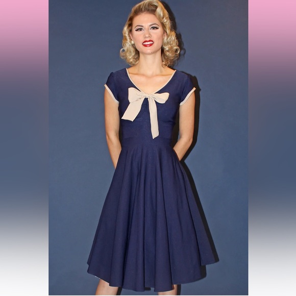 Stop Staring | Dresses | Aso New Girl Stop Staring Vintage Pin Up Navy ...